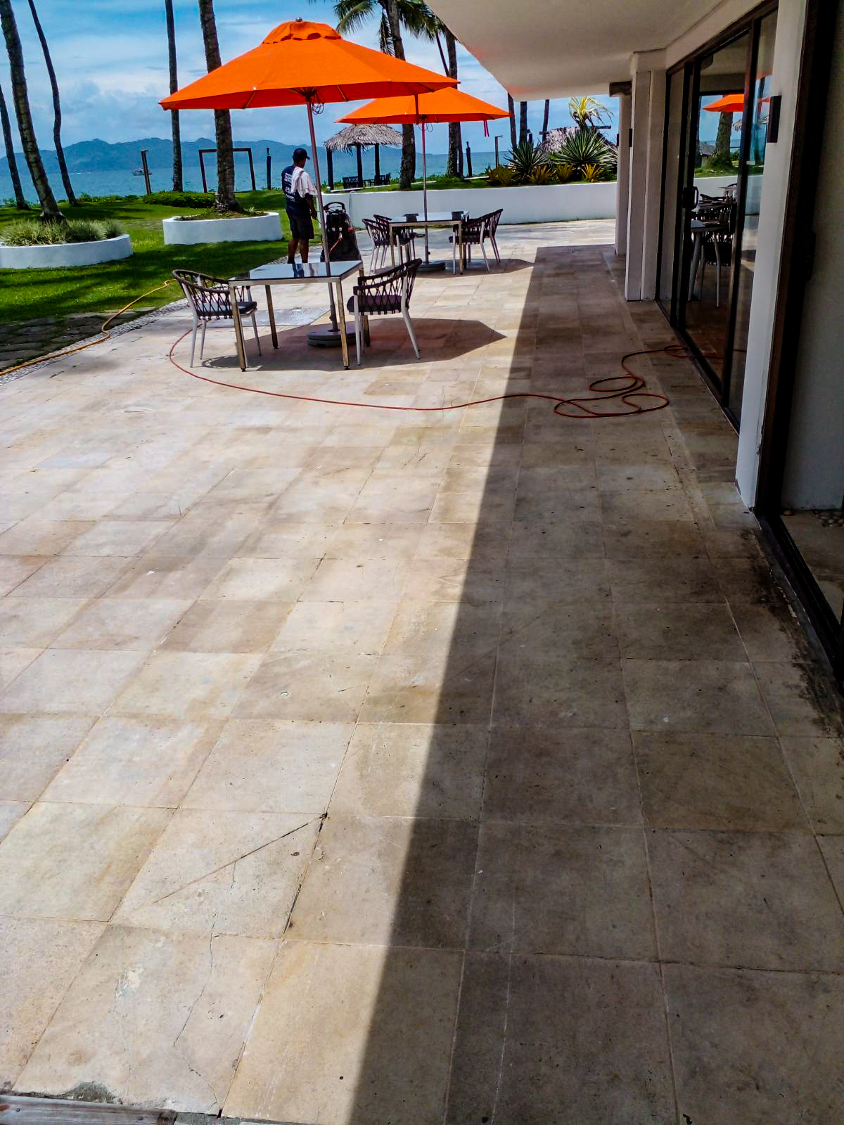 Hotel lobby floor and terrace cleaning at The Pearl Resort - Pacific ...